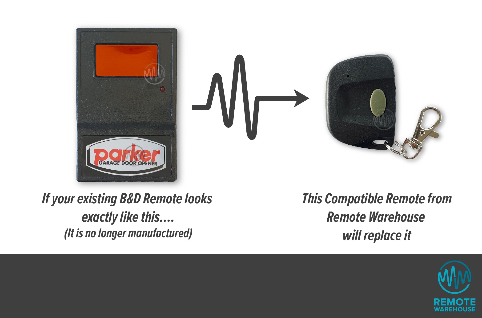 Replacement Parker 303MHz Garage Door Remotes | Remote Warehouse